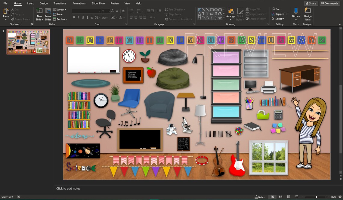 Build Your Own Bitmoji Classroom - Clipart - Etsy