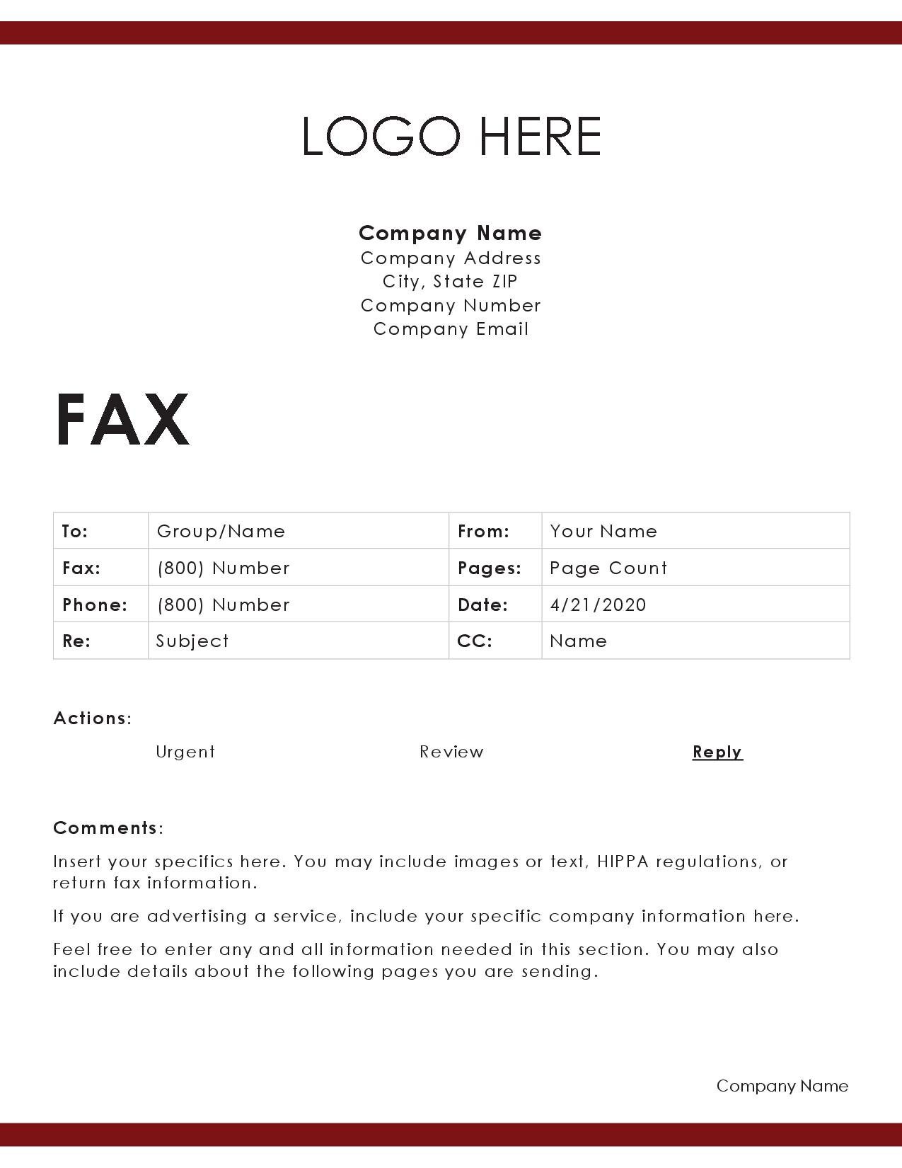 Professional Invoice & Fax Cover Sheet Template - Etsy