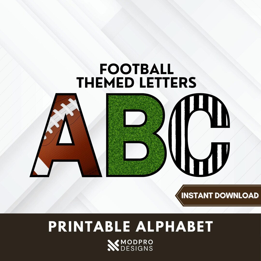 Football Alphabet Letters A–Z Printable | Sports Classroom Decor ...