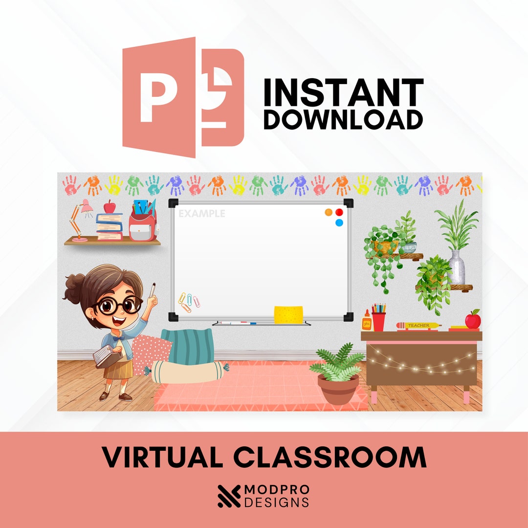 Virtual Classroom Template (powerpoint PPT Bitmoji Teaching Teacher ...
