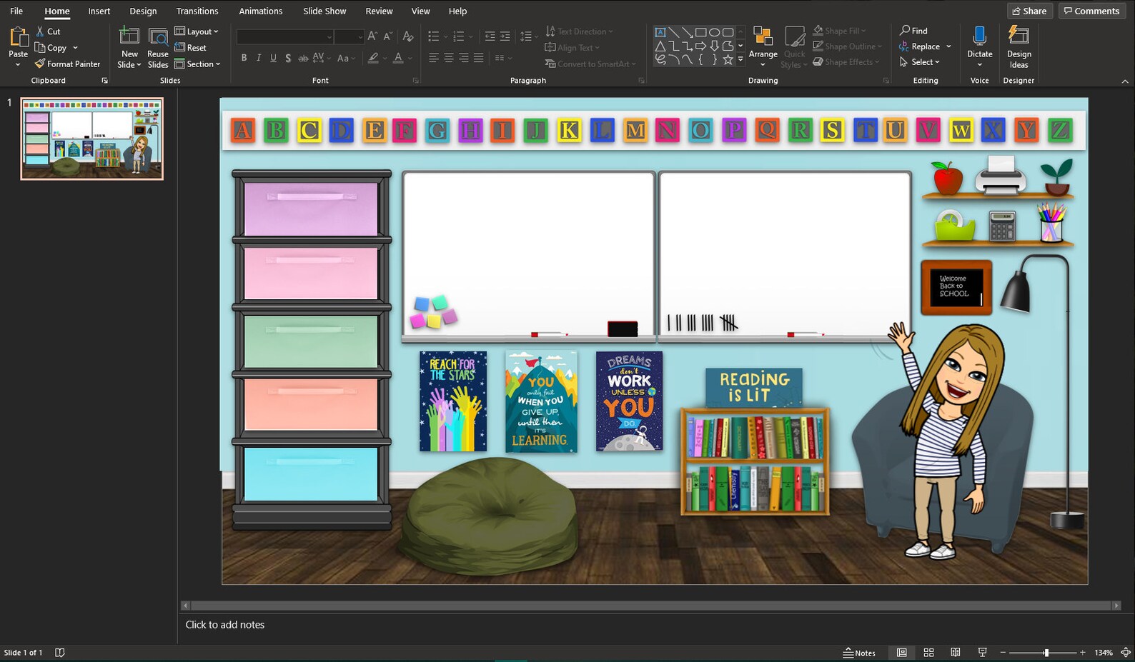Bitmoji Classroom Template - Blue - Etsy
