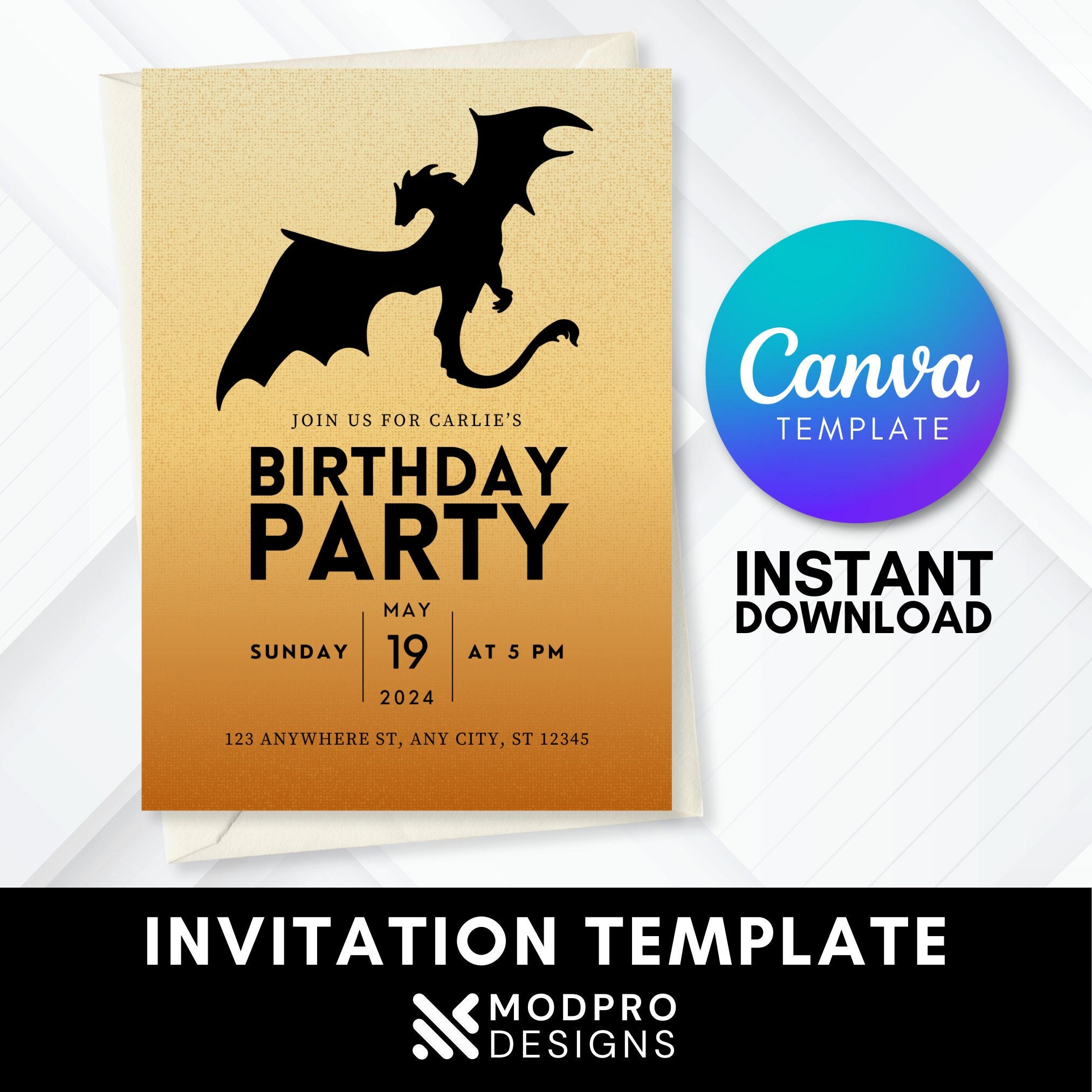 Fourth Wing Birthday Invitation digital Download Canva Template Invite ...