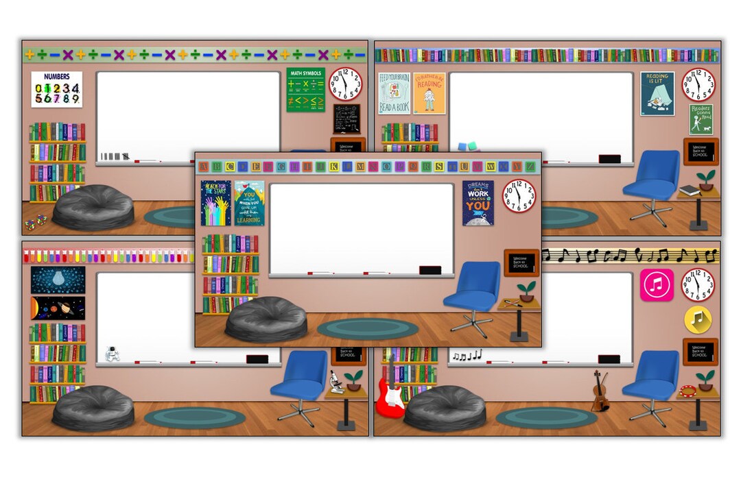 Bitmoji Classroom BUNDLE Templates (standard, Math, Science, Music ...