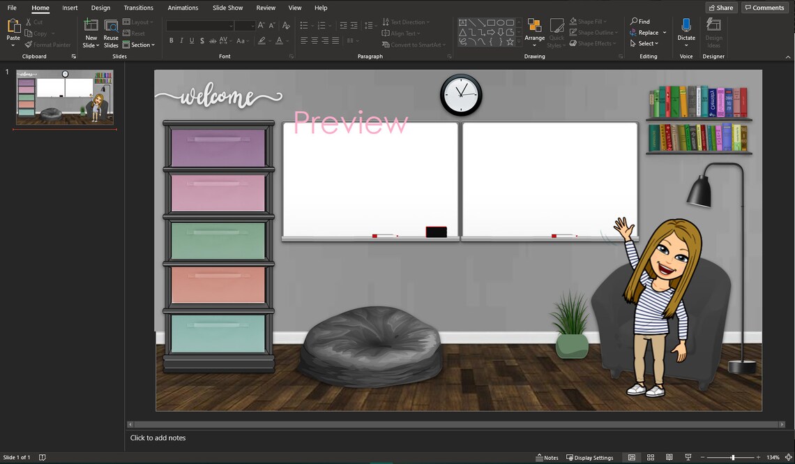 Bitmoji Classroom Template - Modern - Etsy