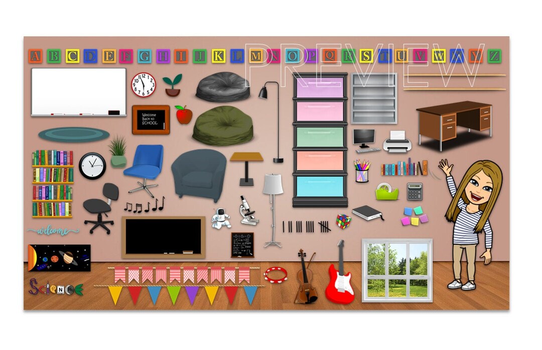 Build Your Own Bitmoji Classroom - Clipart - Etsy UK