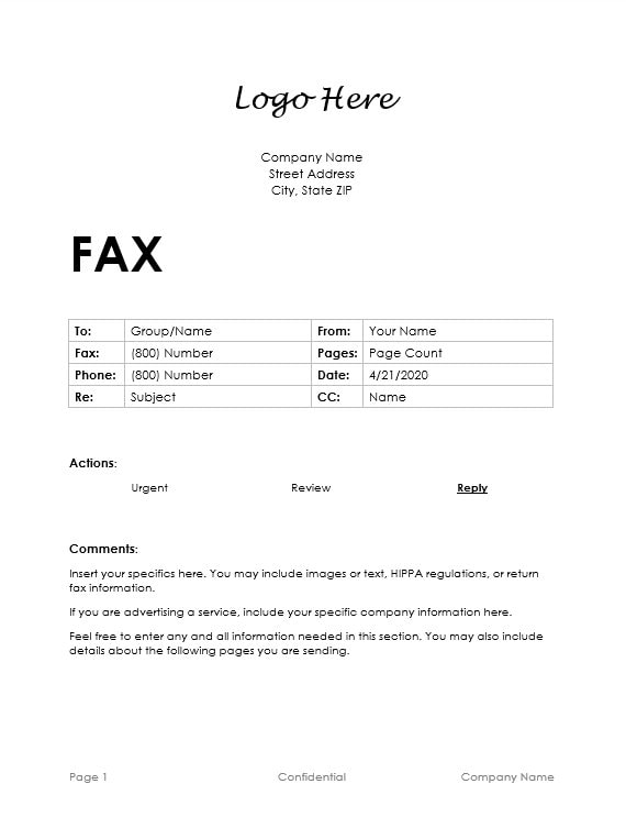 O Una Muestra De Ejemplos De Portadas De Fax