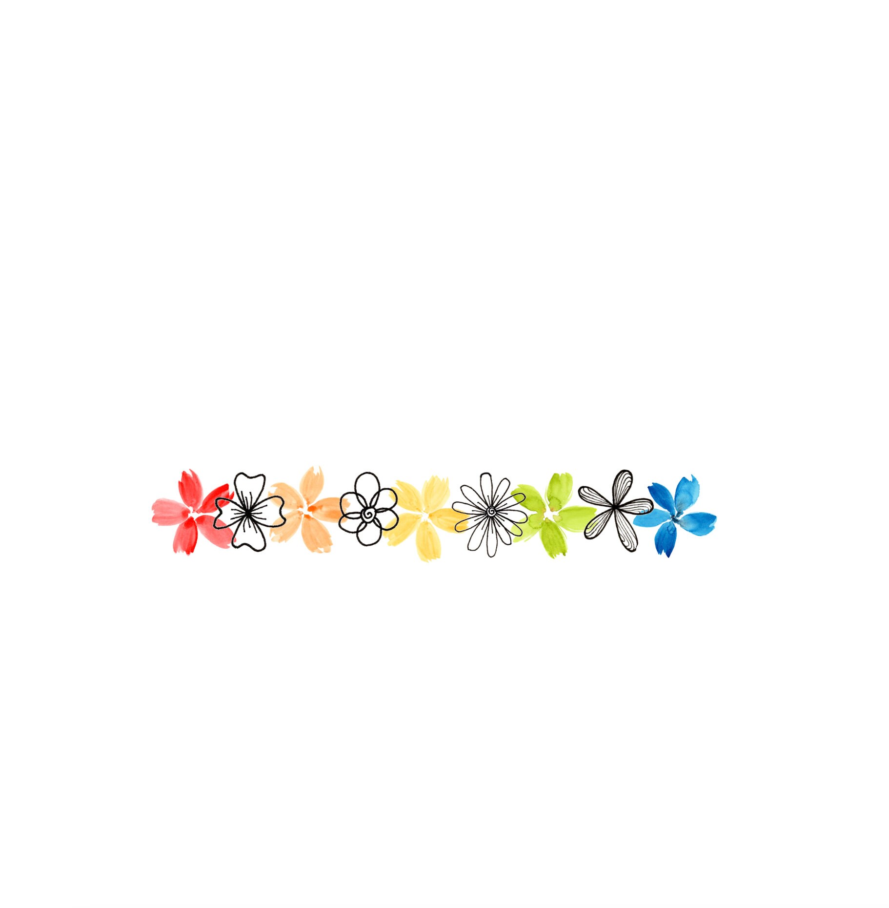 Rainbow Floral Link Digital Download Transparent Clip Art for ...