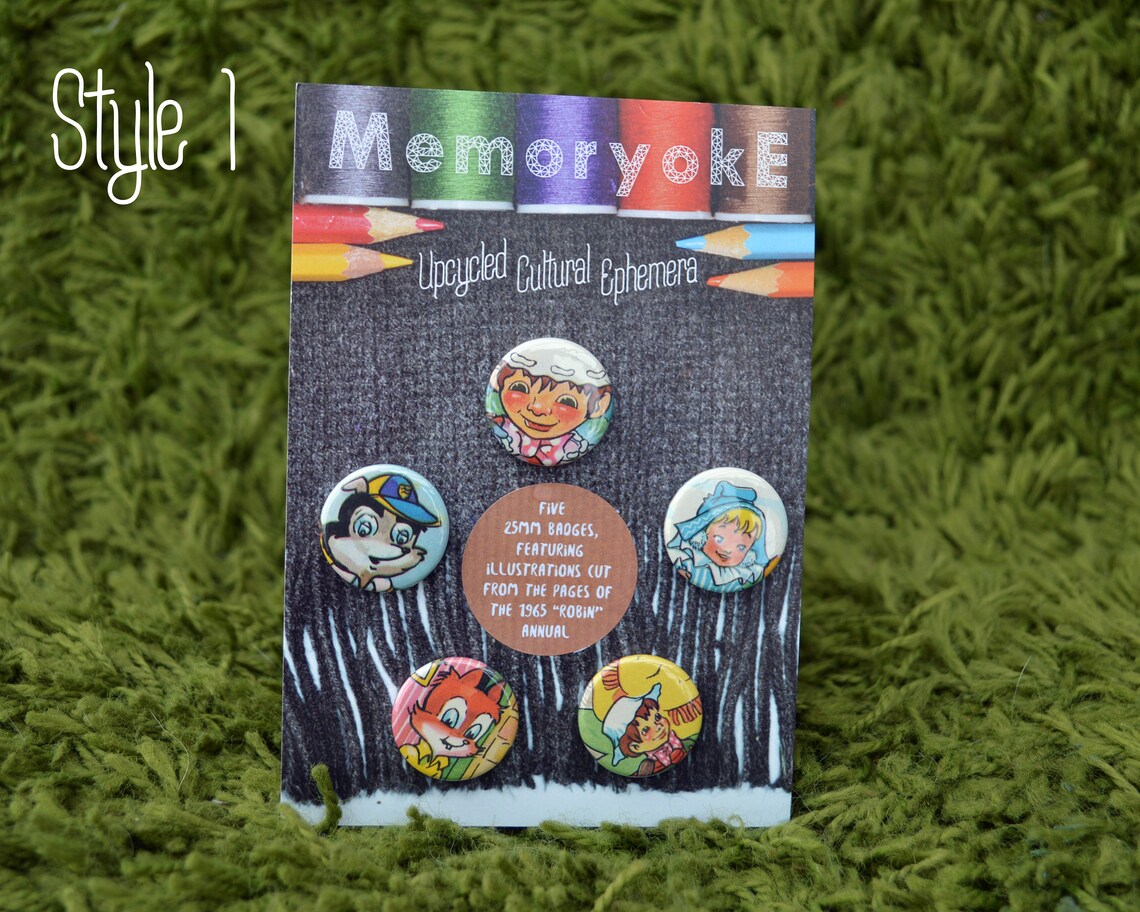 Vintage Children's Characters Badges - Etsy UK