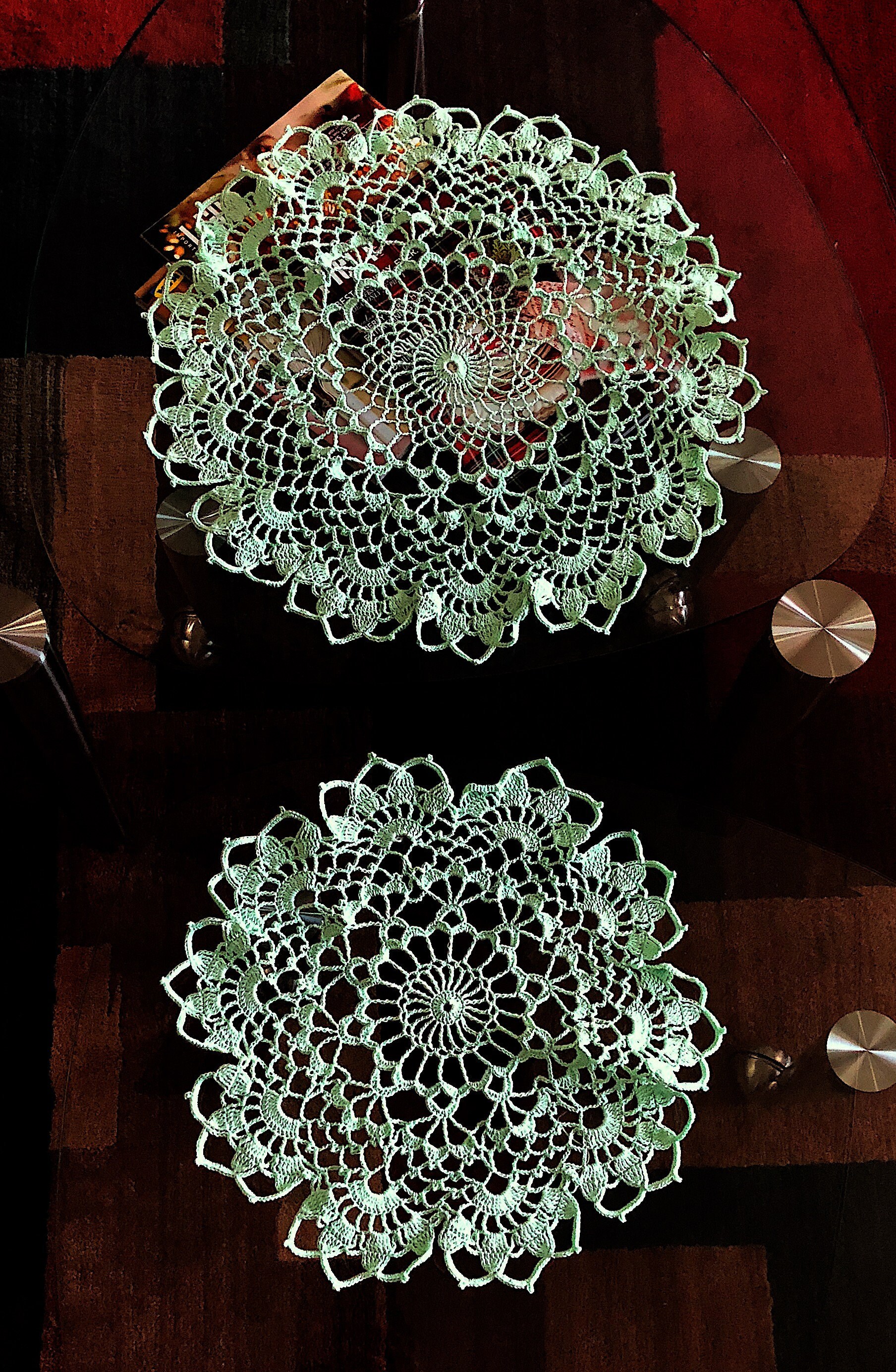 Mint Green Doily Set of 2, Crochet Doily, Handmade Doily, Wedding Doily ...