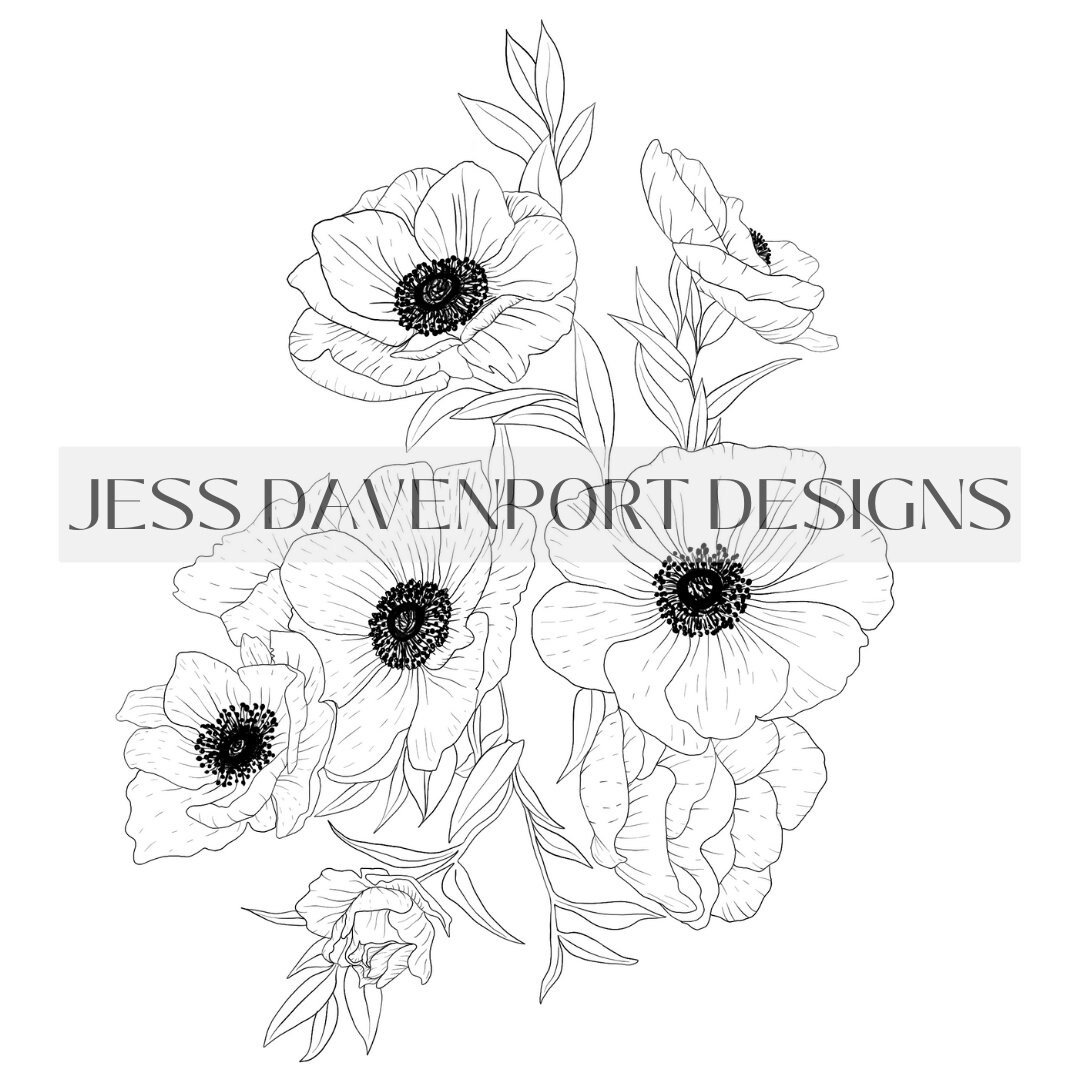 White Anemone Flower Tattoo