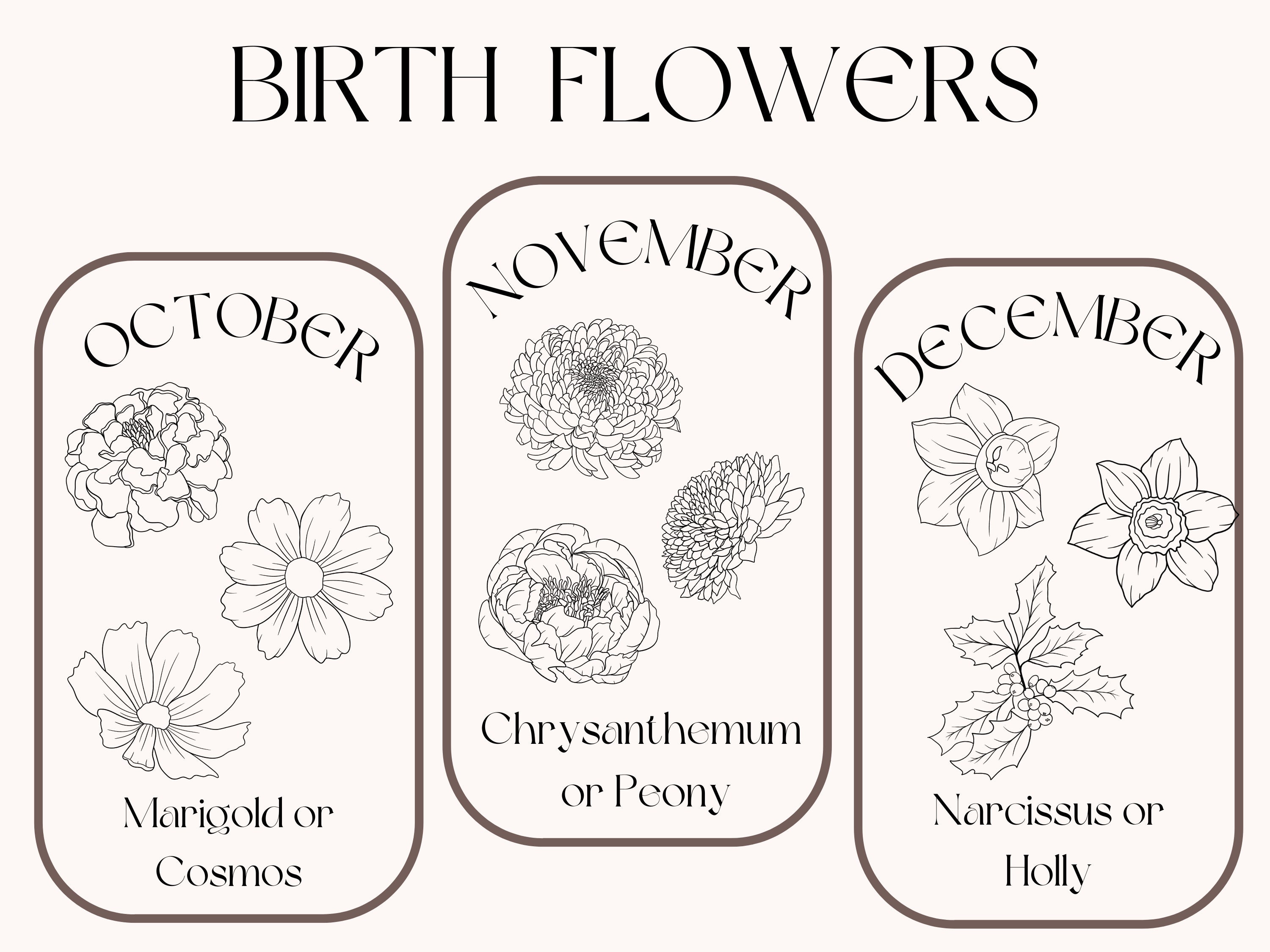 Custom Birth Flower Tattoo, Wildflower Tattoo Design, Custom Floral ...