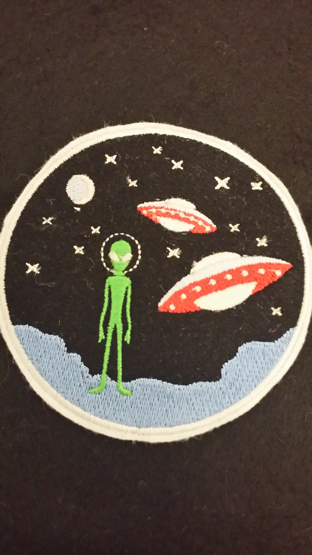 Hand Made UFO Sew on Patch - Etsy Österreich