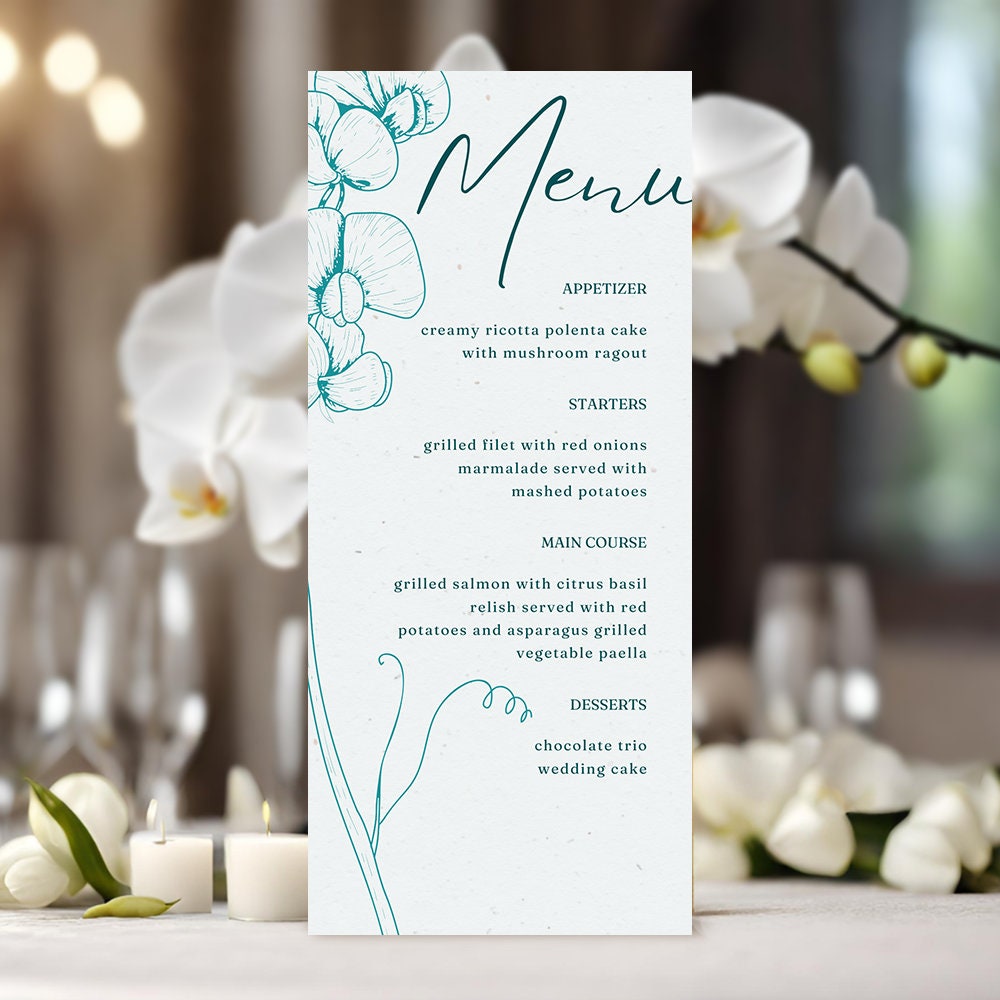 Digital Wedding Menu Design Template Custom Wedding Reception Dinner ...