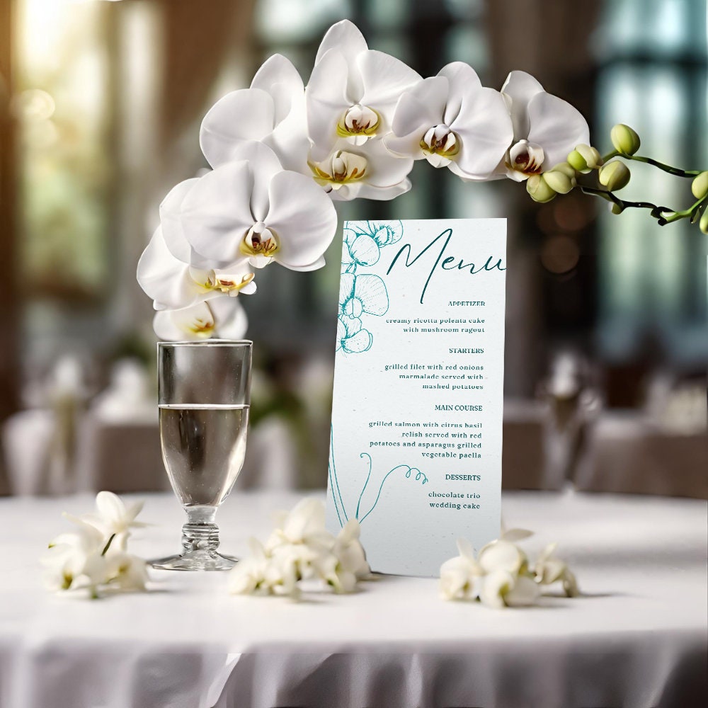 Digital Wedding Menu Design Template Custom Wedding Reception Dinner ...
