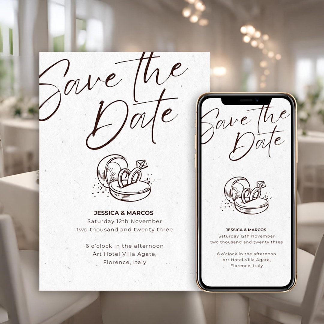 Digital Wedding Invitation Template Custom Wedding Announcement ...