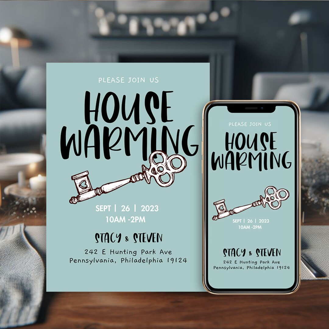 Digital Housewarming Invitation Template Custom New Home Announcement ...