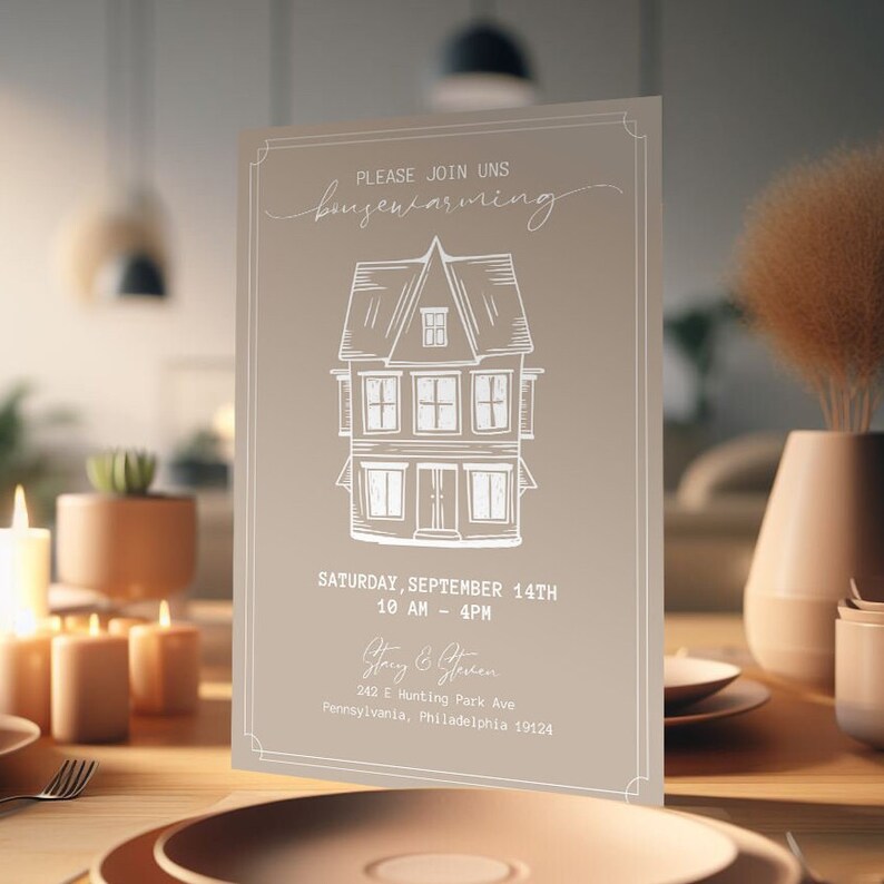 Digital Housewarming Invitation Template Custom New Home Announcement ...