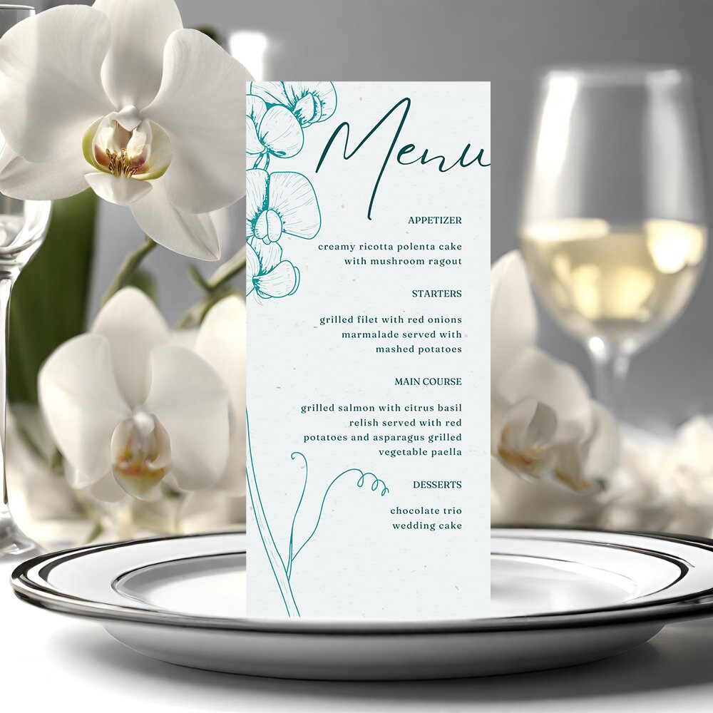 Digital Wedding Menu Design Template Custom Wedding Reception Dinner ...