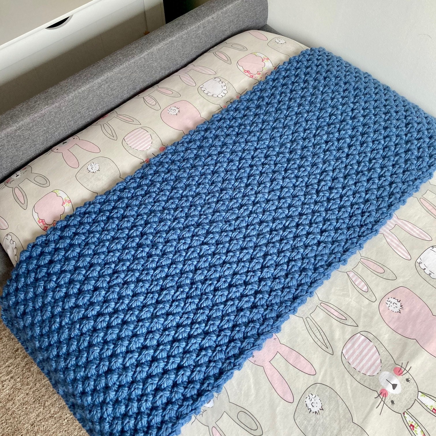 Chunky Knit Bed Runner - Single Bed - Etsy UK