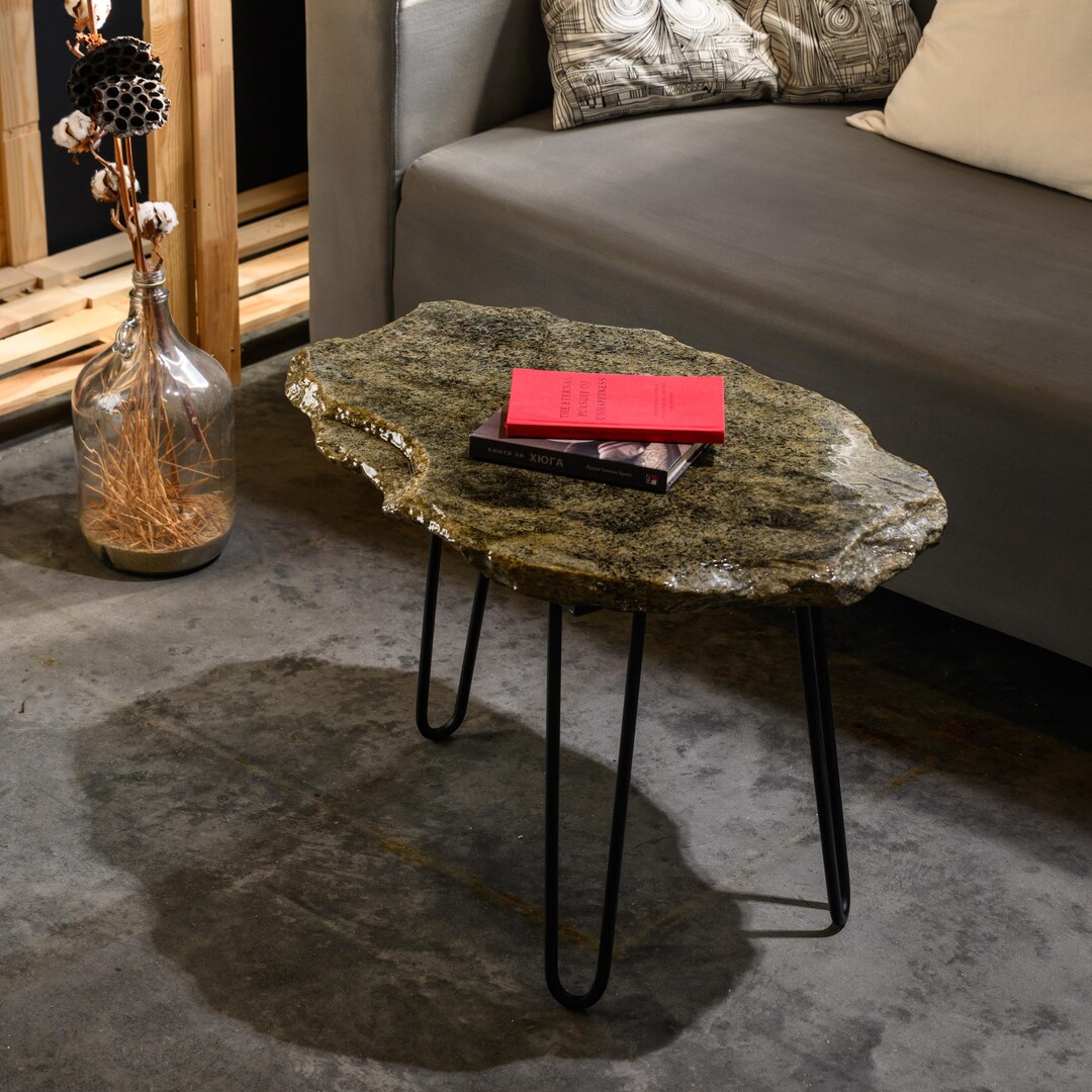 Real LIMESTONE Slat LIVE Edge End Coffee TABLE for А Modern Family ...