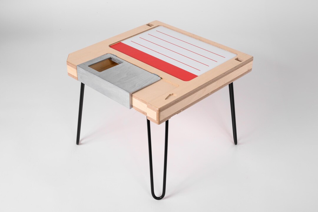 Floppy Disk Coffee Table, Computer Disquette End Table, Wood Furniture ...