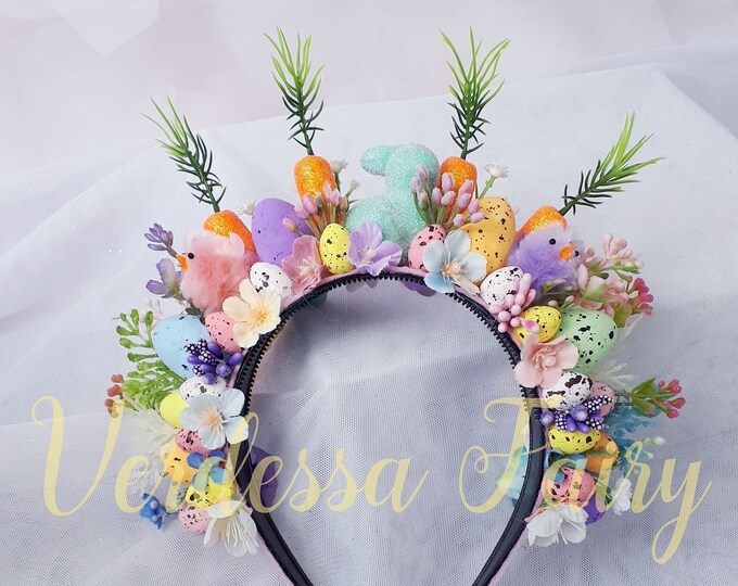 Easter Pastel Rainbow Headband Fascinator. Easter Flower Crown ...