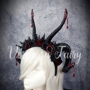 Demon Horns Headpiece. Double Horns Headdress. Ram Horn Headpiece With ...