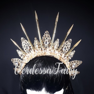 Gold Goddess Headpiece. Gold and Pearl Mermaid Crown. Gold Filigree ...