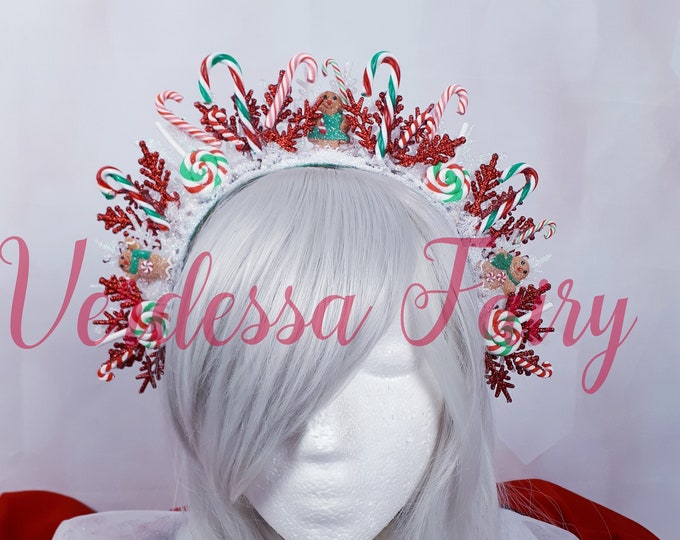 Candy Cane Headband. Christmas Gingerbread Cute Headband. Sweet Holiday ...