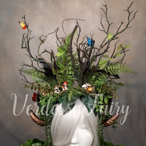 Mother Earth Goddess Headdress. Branch and Horns Forest Headpiece ...