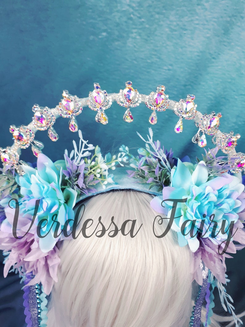 Water Fairy Halo Crown. Pastel Floral Halo Headpiece. Sparkly Fairy ...