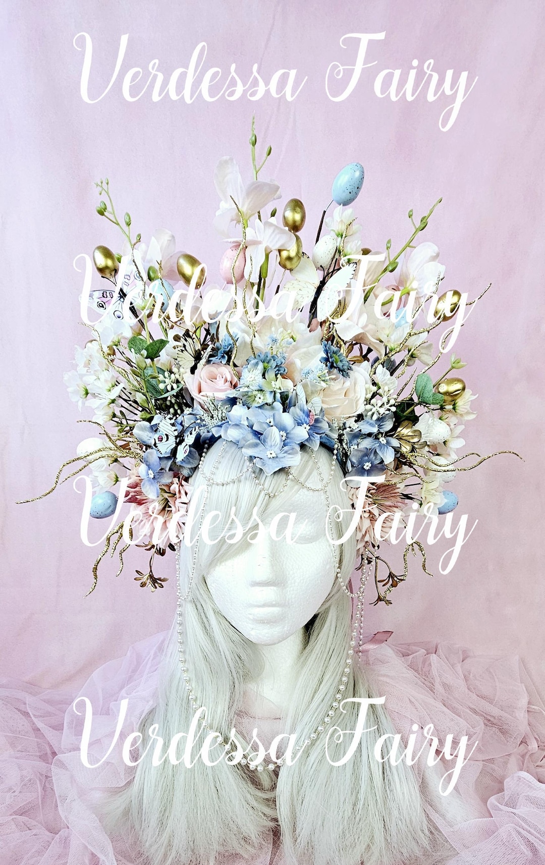 Pastel Rainbow Easter Queen Headdress. Spring Goddess Headdress ...