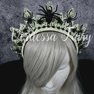 Glow in the Dark Halloween Crown. Spider Halloween Headpiece. Spider ...