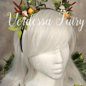 Mother Nature Forest Headpiece. Mini Deer Horns Headband. Green Forest ...