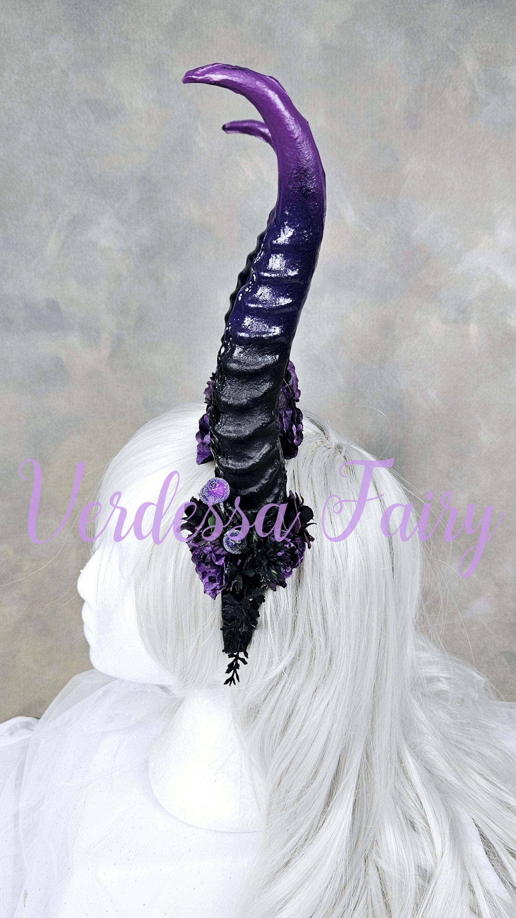 Maleficent Inspired Horns Headpiece: Gothic Dark Fairy Crown - Etsy