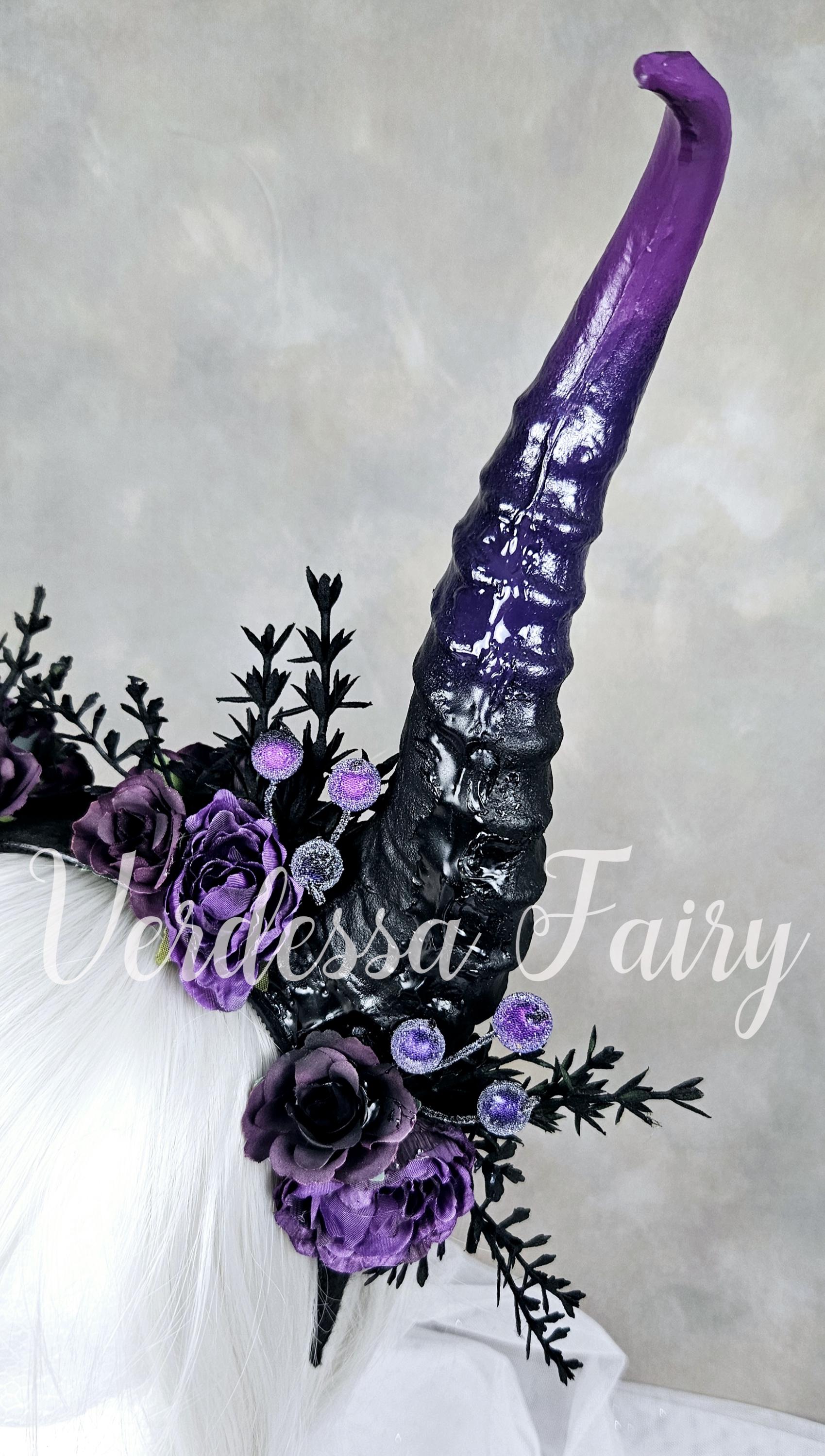 Maleficent Inspired Horns Headpiece: Gothic Dark Fairy Crown - Etsy