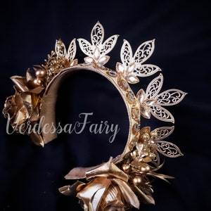 Gold Grecian Goddess Headpiece. Golden Queen Headband Tiara. Gold ...