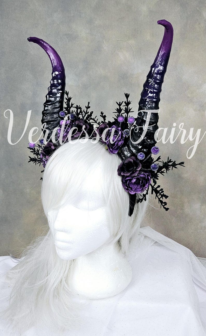 Maleficent Inspired Horns Headpiece: Gothic Dark Fairy Crown - Etsy