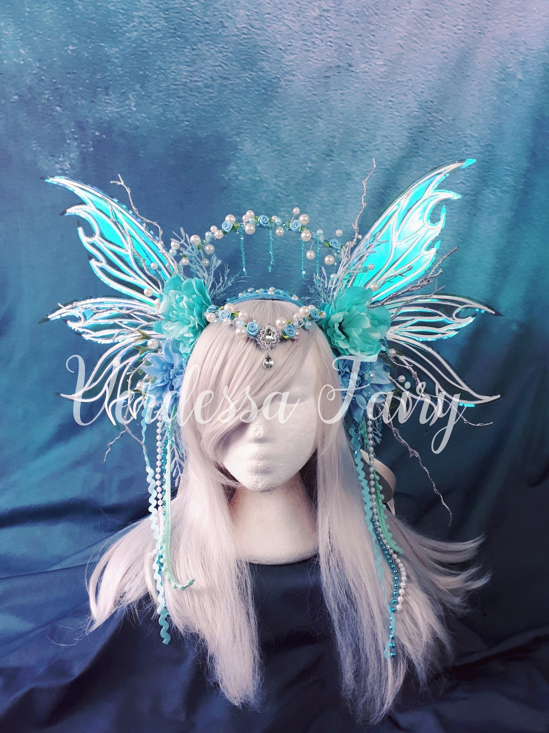 Water Fairy Wings Headpiece. Ocean Fairy Headdress. - Etsy