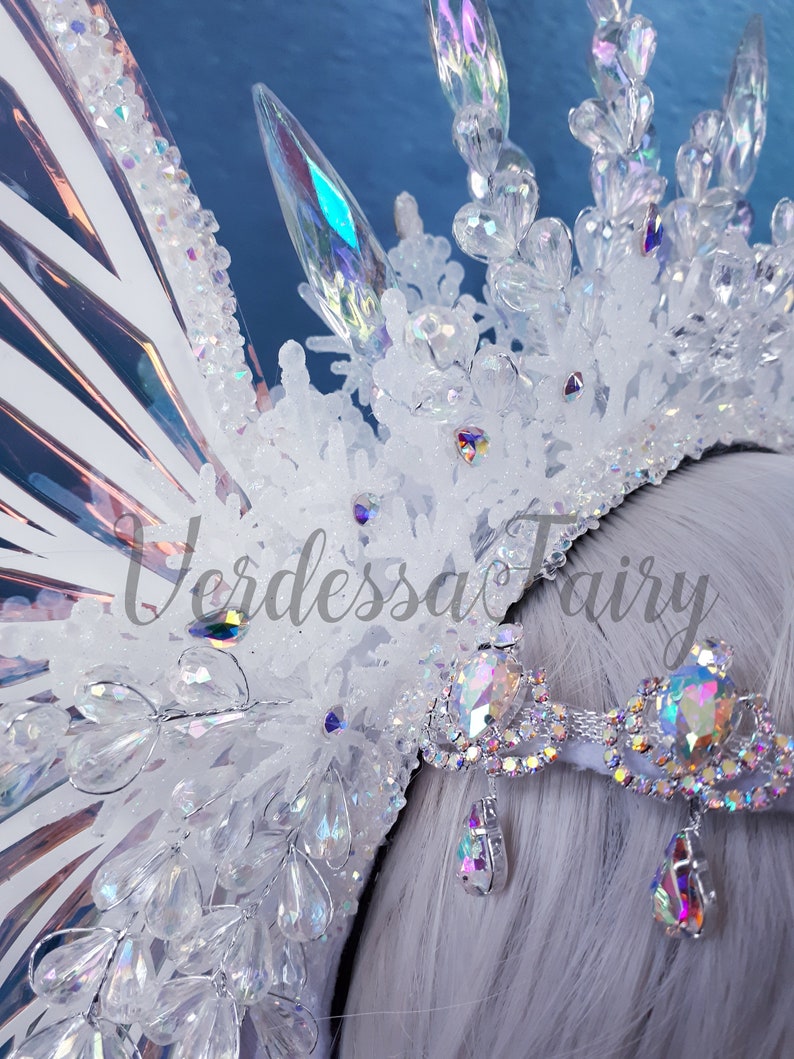 Snow Fairy Wings Headpiece. Ice Fairy Headdress. Winter Goddess ...