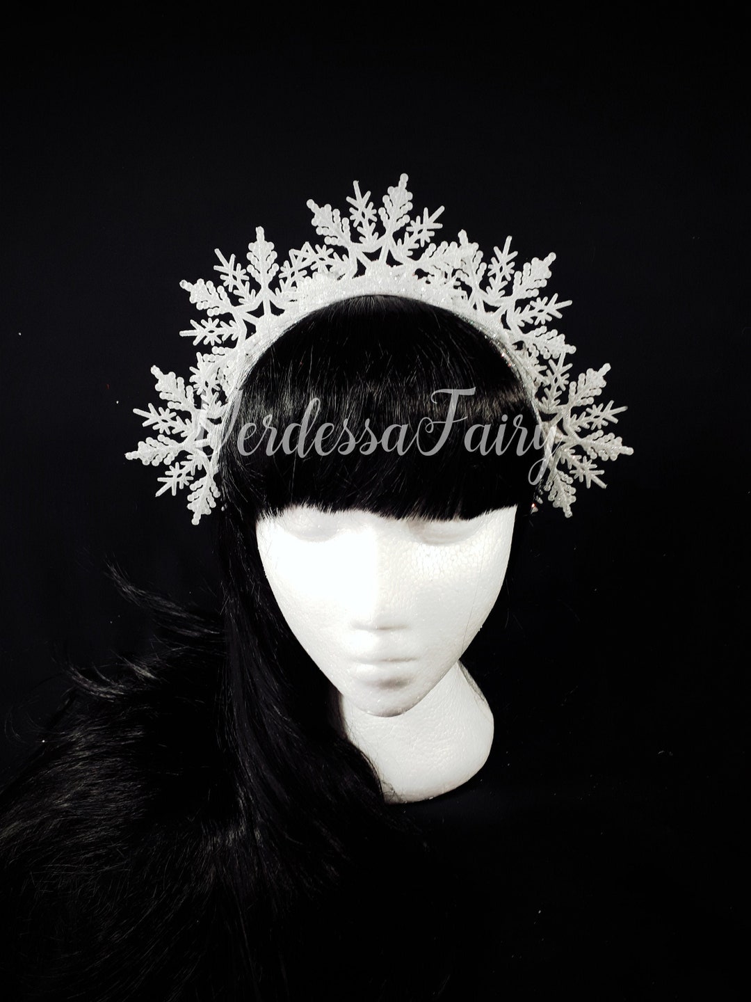 White or Silver Snowflake Crown. White Snow Tiara. Snow Queen Crown ...