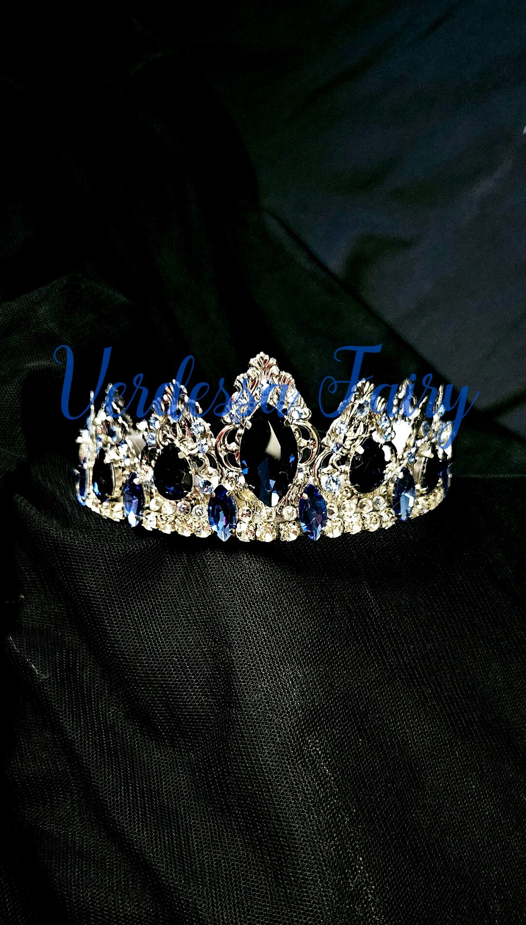 Silver and Blue Bridgerton Crown. Silver and Blue Princess Tiara. - Etsy