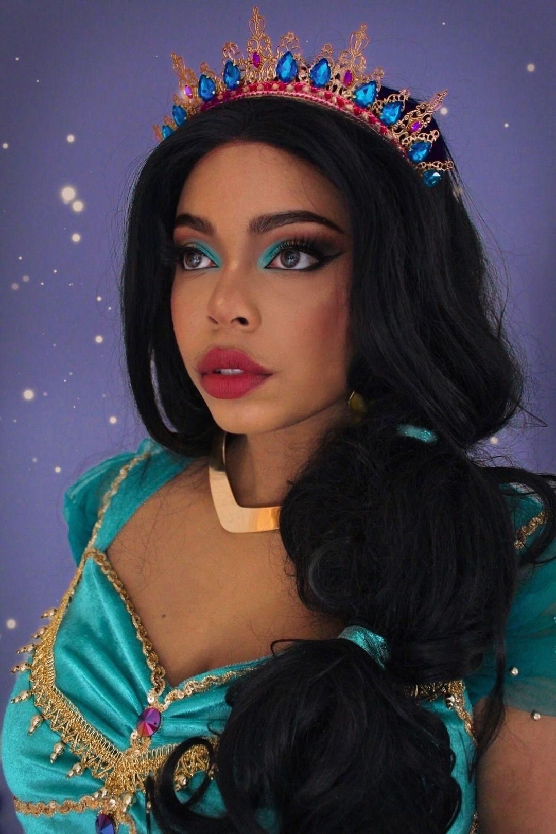 Princess Jasmine 2019 Crown Tiara. Metal Lace Filigree Crown. Aladdin ...