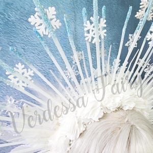 White Spiked Snow Queen Headdress. Ice Queen Crown, Winter Wonderland ...