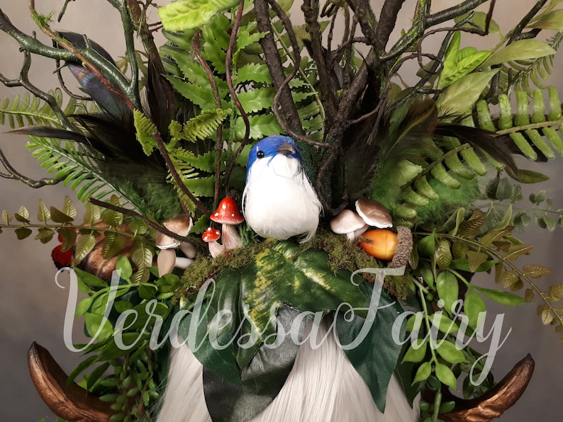 Mother Earth Goddess Headdress. Branch and Horns Forest Headpiece ...