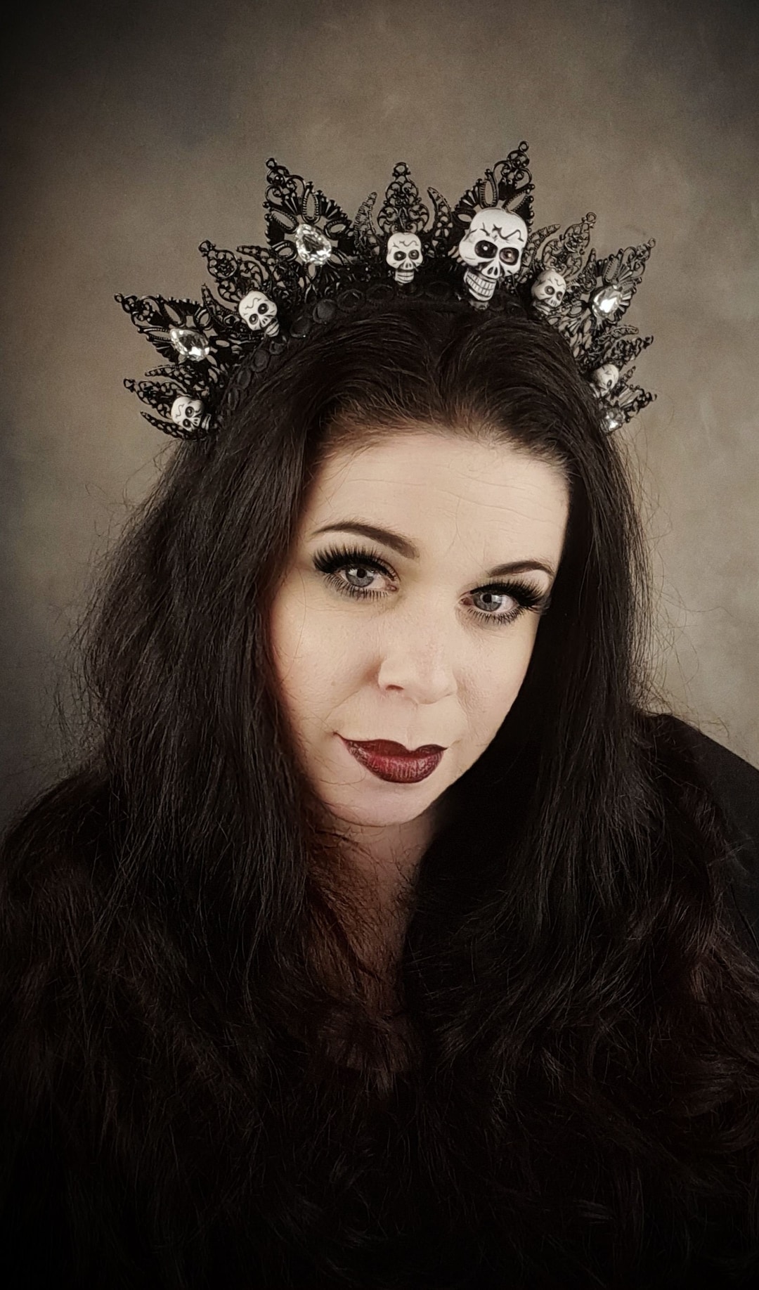 Black Skull Crown. Halloween Costume Skull Tiara. Gothic Tiara. Evil ...