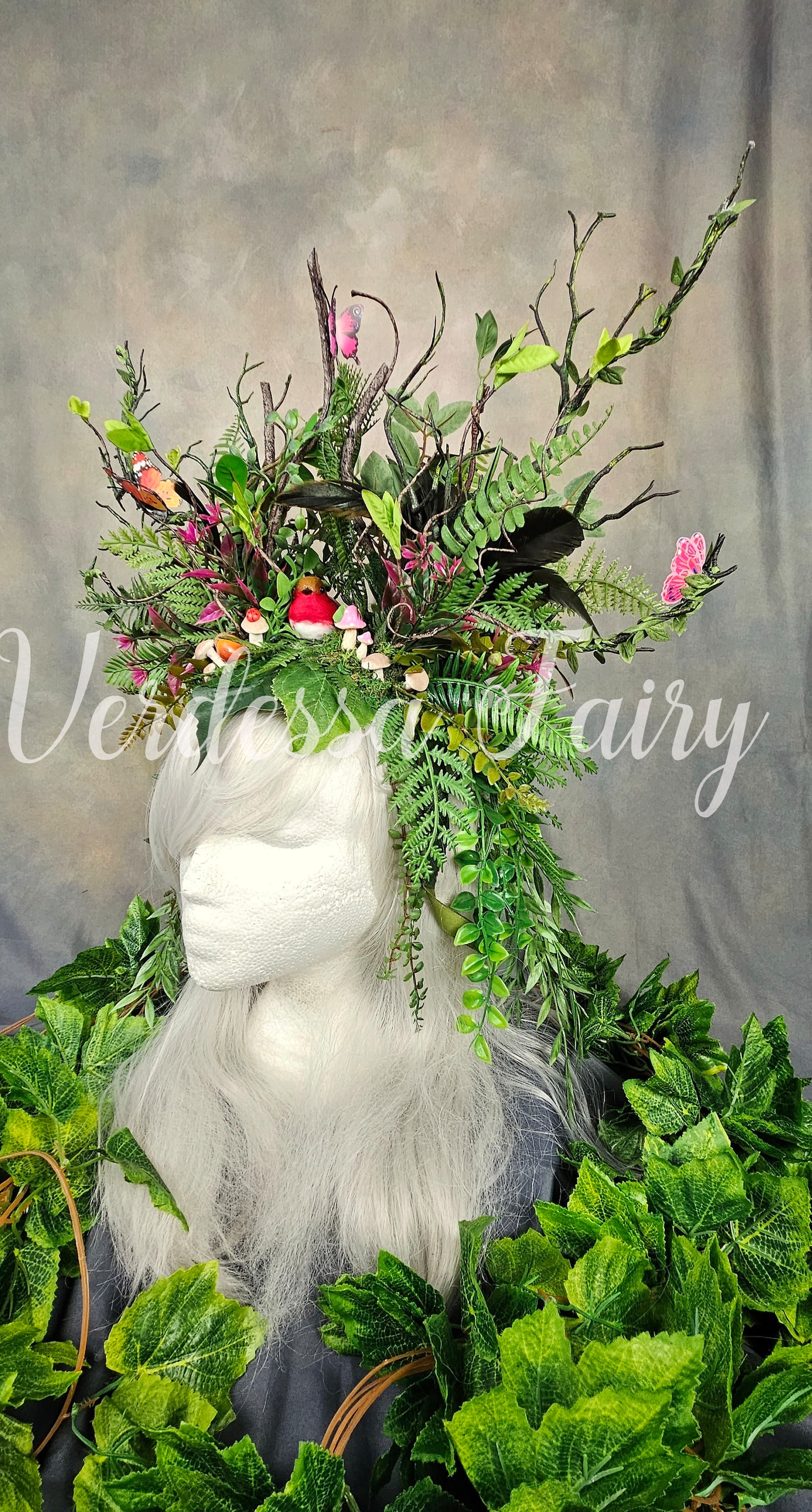 Mother Earth Goddess Headdress. Branch Forest Headpiece. Green Jungle ...