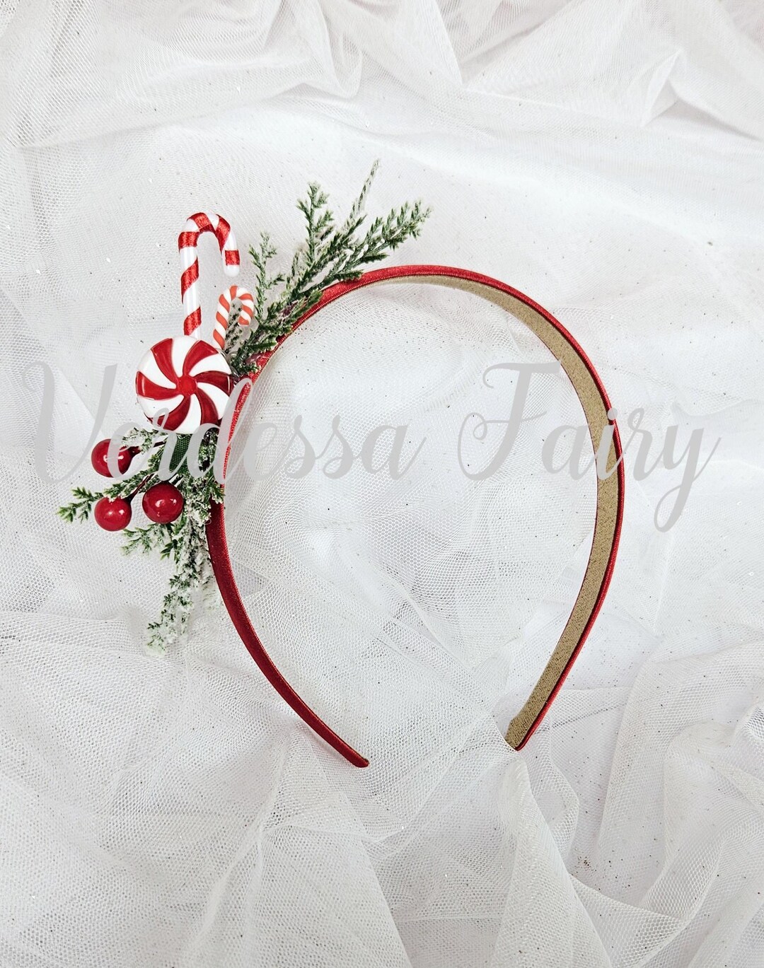 Christmas Candy Cane Headband: Reversible Holiday Fascinator - Etsy