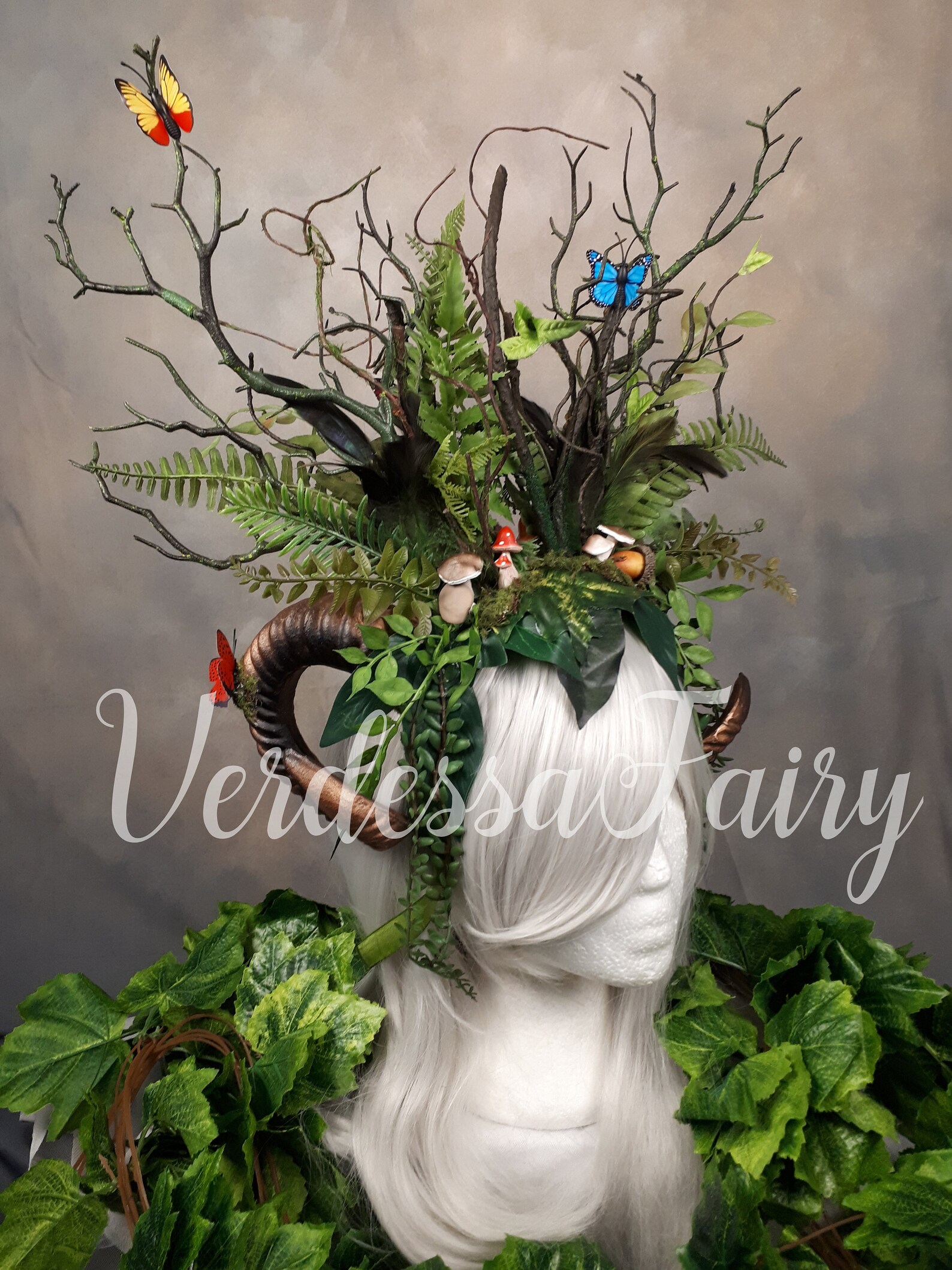 Mother Earth Goddess Headdress. Branch and Horns Forest - Etsy