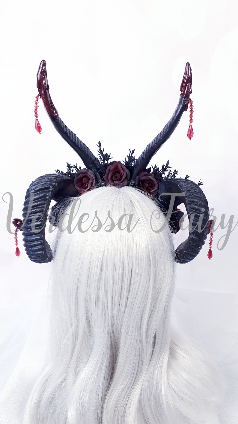 Demon Horns Headpiece. Double Horns Headdress. Ram Horn Headpiece With ...